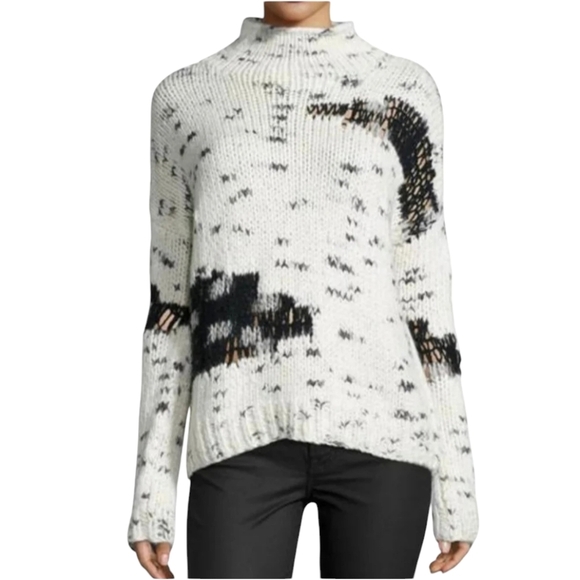Line | Sweaters | Line Mixed Knit Chunky Heavy Slouch Mock Neck M ...